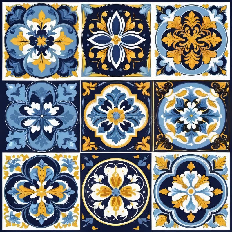 Mediterranean Blue Tile Patterns, Portuguese Tile Patterns, Ceramic ...