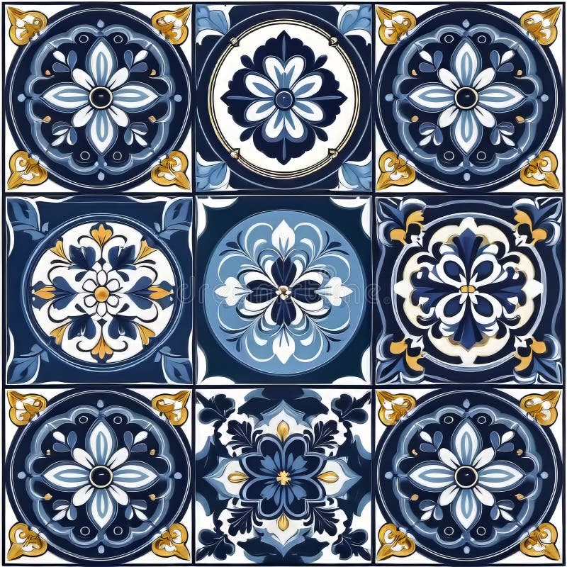 Mediterranean Blue Tile Patterns, Portuguese Tile Patterns, Ceramic ...