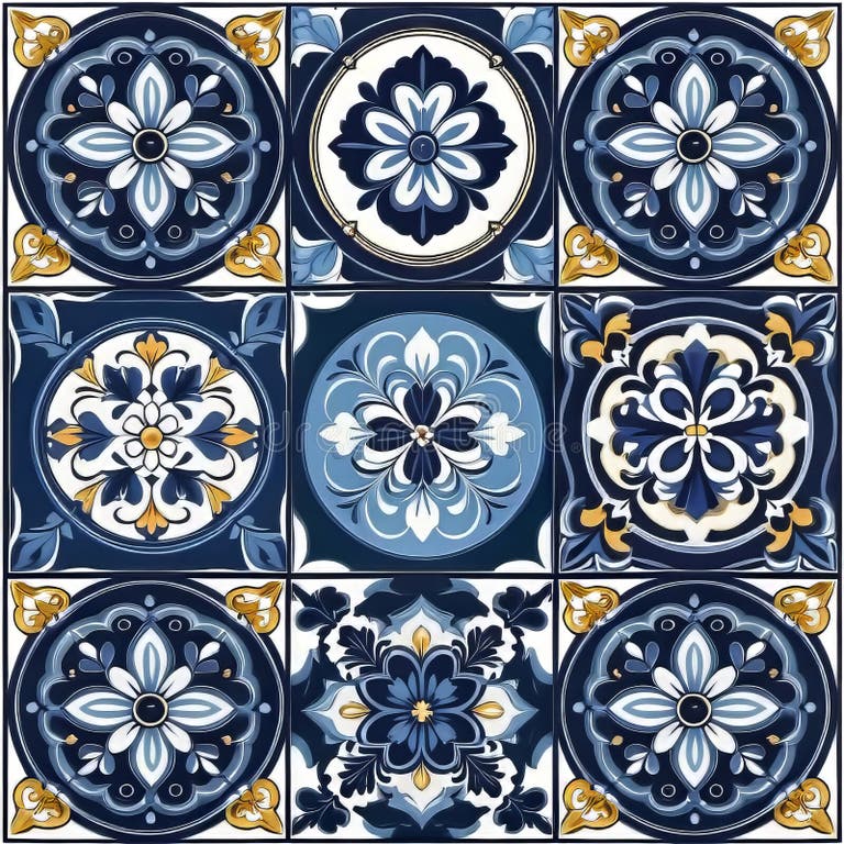 Mediterranean Blue Tile Patterns, Portuguese Tile Patterns, Ceramic ...