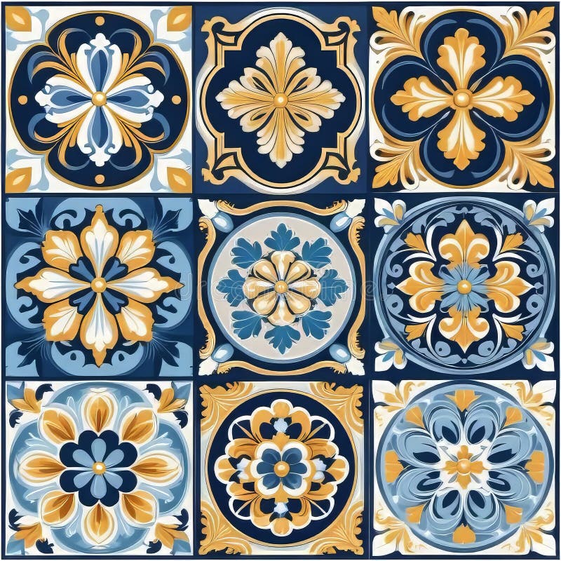Mediterranean Blue Tile Patterns, Portuguese Tile Patterns, Ceramic ...