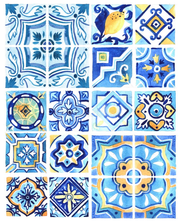 Mediterranean Ceramics Pattern Stock Image - Image of texture, floral ...