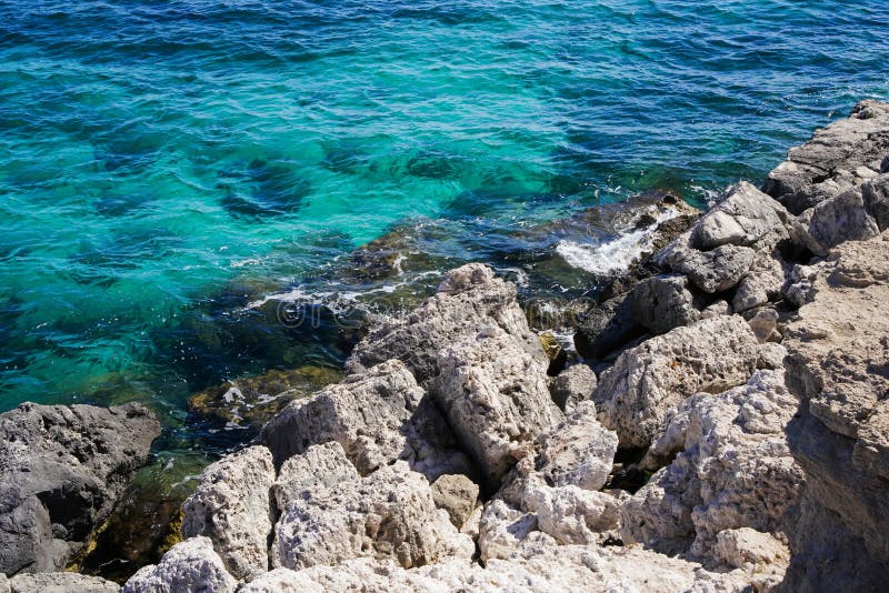Top Down Cliffs with Waves Crashing on the Rocks Stock Image - Image of ...