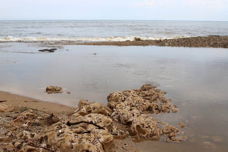 Mediterranean Coast in the North of Israel Stock Image - Image of walk ...