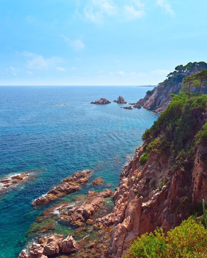 Mediterranean Coast of Spain Stock Image - Image of tree, coastline ...