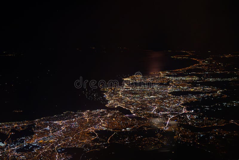 Mediterranean Coast of Turkey at Night. Stock Photo - Image of tourism ...