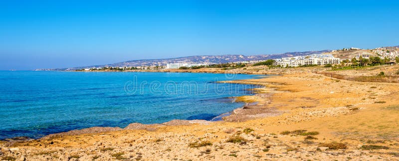 Mediterranean Coastline in Paphos Stock Photo - Image of beauty, ruins ...