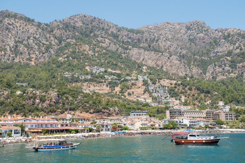 Mediterranean Coastline in Turunc Suburb of Marmaris, Turkey Stock ...