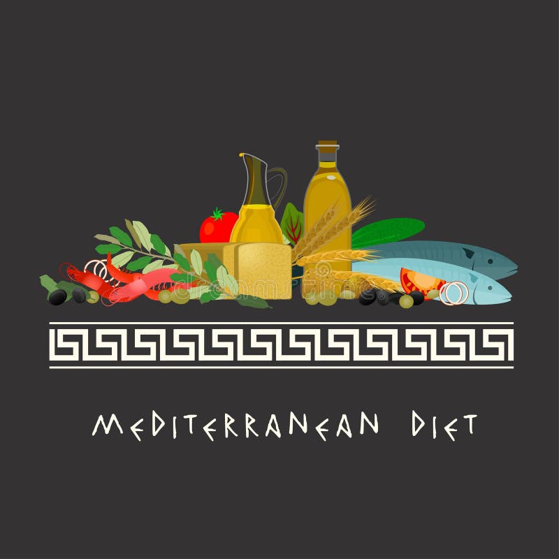 Mediterranean Diet Poster stock vector. Illustration of care - 143594777
