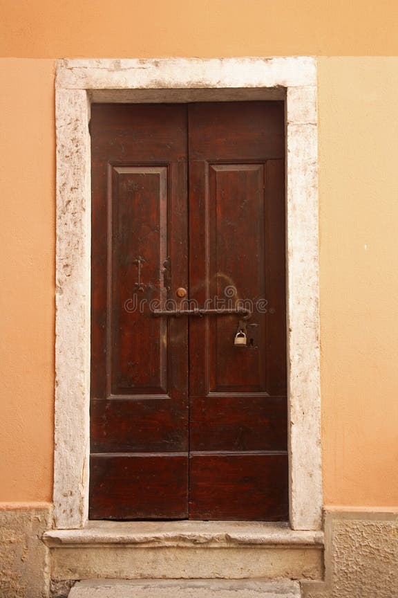 Mediterranean doorway stock image. Image of wood, locked - 3213137
