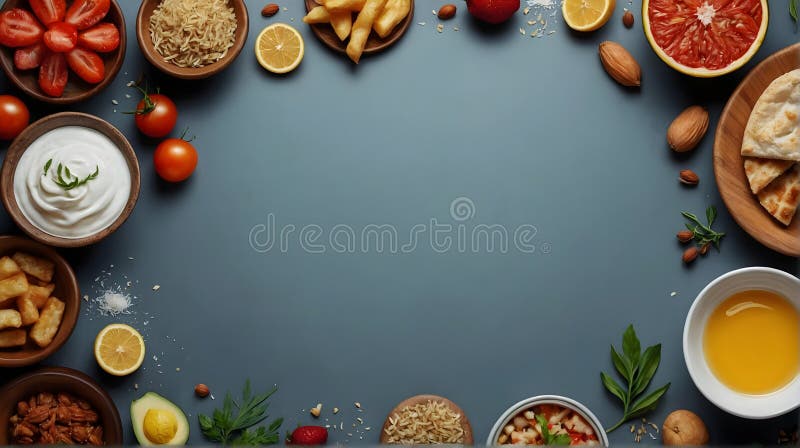 Mediterranean Feast Background Stock Illustration - Illustration of ...