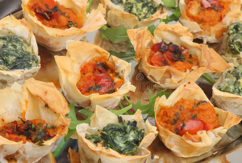 Mediterranean Filo Pastry Canapes Stock Image - Image of canape, pastry ...