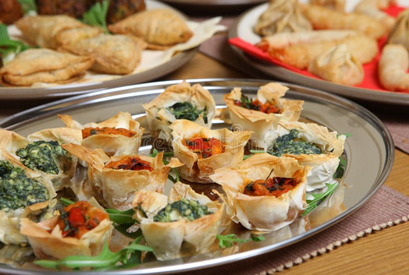 Mediterranean Filo Tartlet Canapes Stock Image - Image of cheese ...