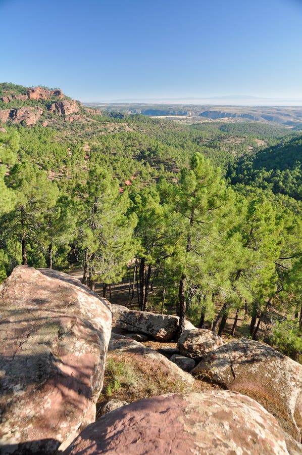 Mediterranean Forest at Albarracin Range, Spain Stock Photo - Image of ...