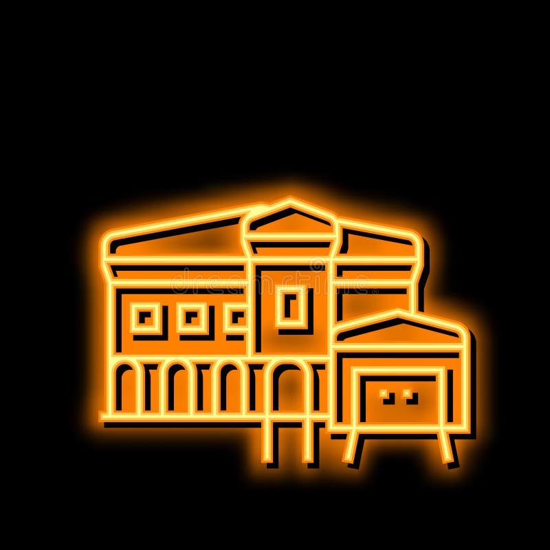 Mediterranean House Neon Glow Icon Illustration Stock Vector ...