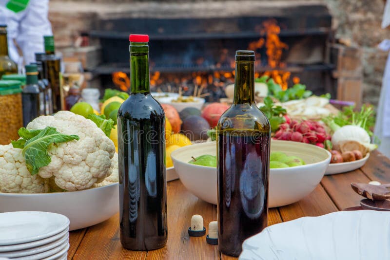 Mediterranean Kitchen and Cooking Ingredients Stock Image - Image of ...