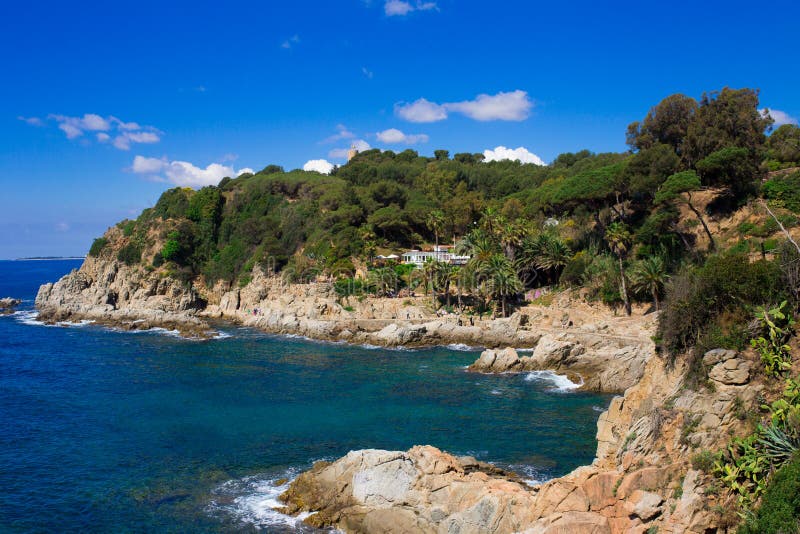Mediterranean Landscape with Rocks and Blue Sky Stock Image - Image of ...