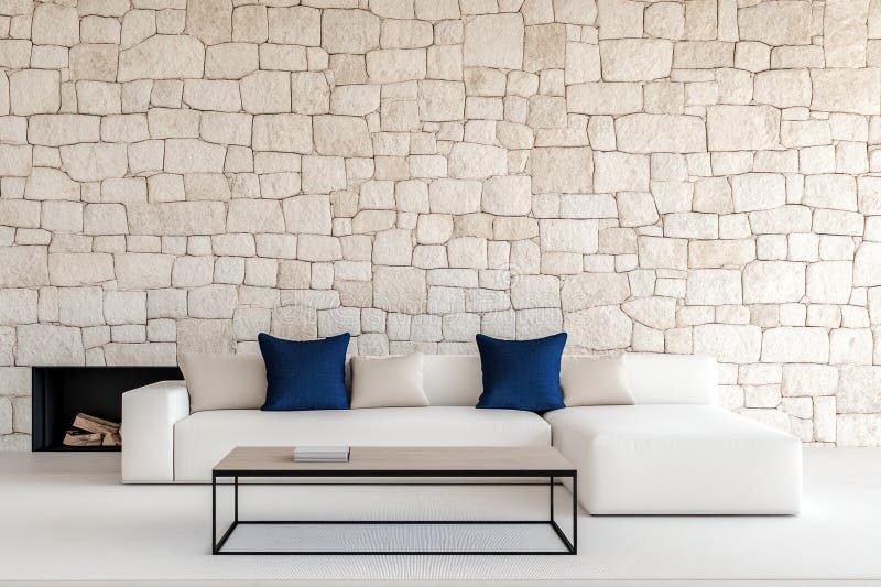 Mediterranean Living Room with Rustic Coffee Table and Fireplace in ...