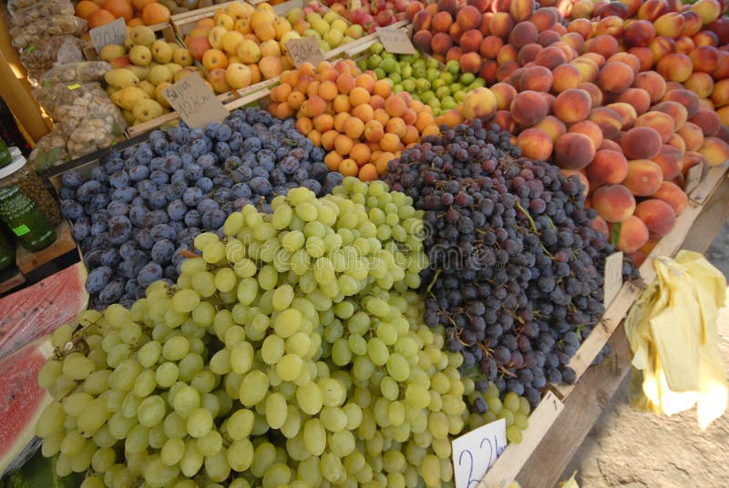 Mediterranean Market Place with Planty of Fruit Stock Photo - Image of ...
