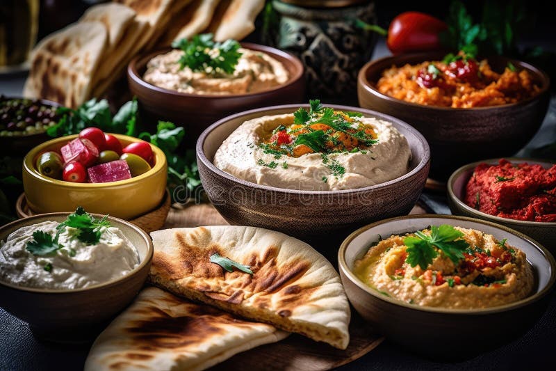 Mediterranean Mezze Stock Illustrations – 409 Mediterranean Mezze Stock ...