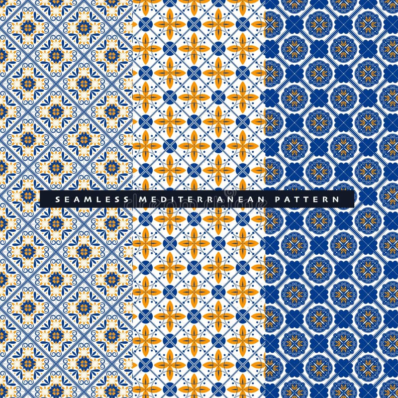 Vector Illustration Seamless Geometric Floor Tile Mediterranean Pattern ...