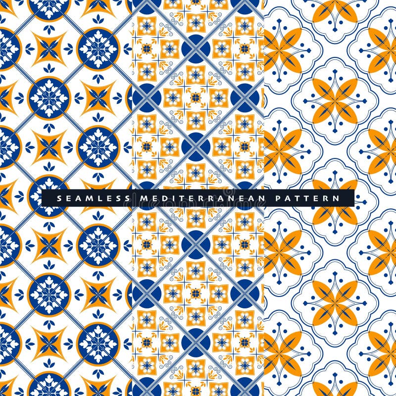 Vector Illustration Seamless Geometric Floor Tile Mediterranean Pattern ...