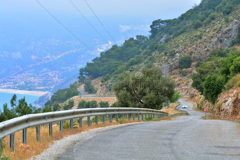 Mediterranean Road between Mountains Near the Coastline Stock Image ...
