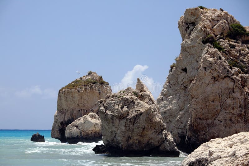 Mediterranean rock shore. stock image. Image of rock - 19118601