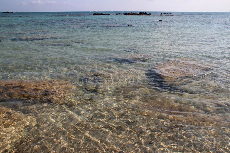 Mediterranean Sea at Elafonissi in Crete (greece) Stock Photo - Image ...