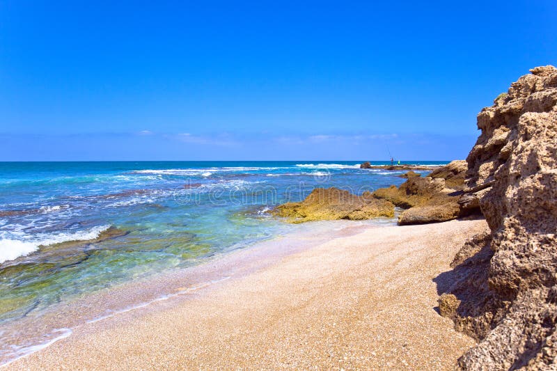 Mediterranean Sea in Israel . Stock Image - Image of water, white: 93178447