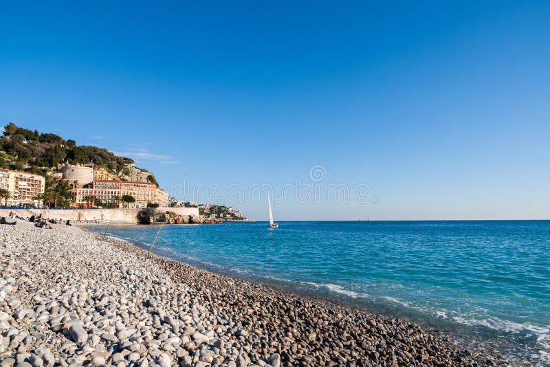 Mediterranean Sea in Nice - France Stock Image - Image of nature ...