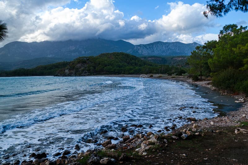 Mediterranean Sea Shore in Turkey Stock Image - Image of sunrise ...