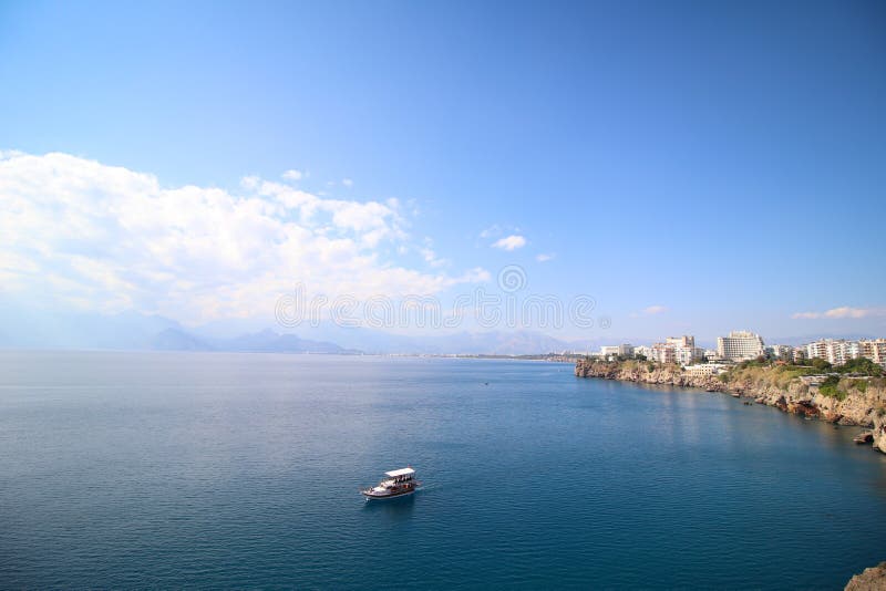 Mediterranean Sea View in Antalya, Turkey Stock Photo - Image of ...
