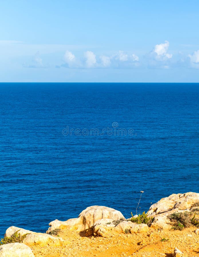 Mediterranean Sea View from the Cliffs on Malta Island Stock Photo ...