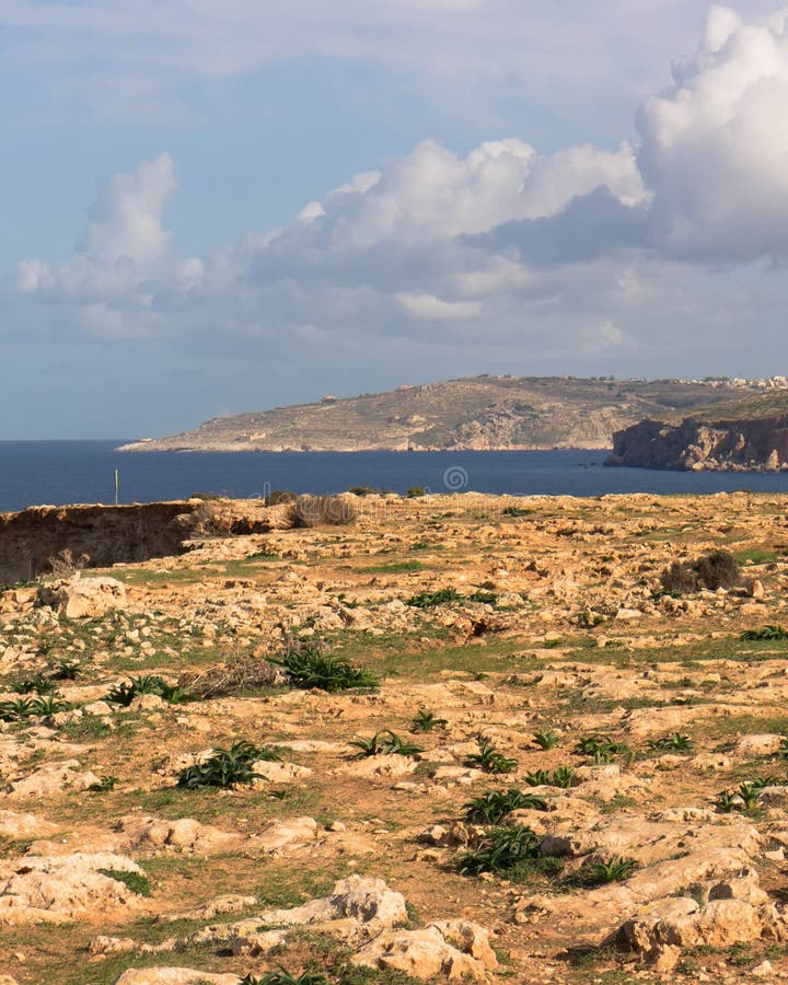 Mediterranean Sea View from the Cliffs on Malta Island Stock Photo ...