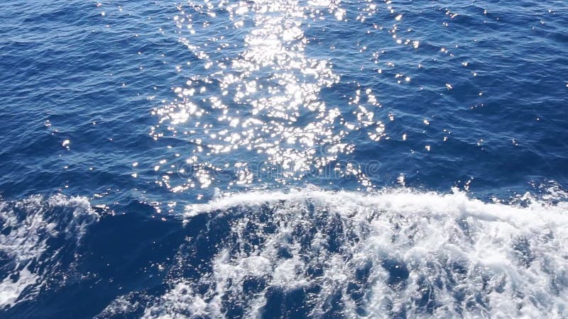 Mediterranean Sea Wake Behind Cruise Ship. Slow Motion Stock Video ...