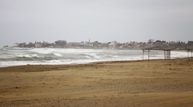 Mediterranean Seacoast in Winter Stock Image - Image of antalya, season ...
