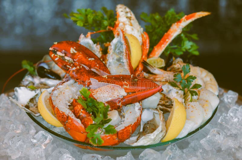 Mediterranean Seafood Set of Crabs. Stock Image - Image of restaurant ...