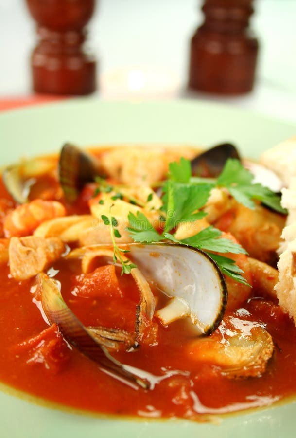 Mediterranean Seafood Soup stock photo. Image of flavorsome - 6663412