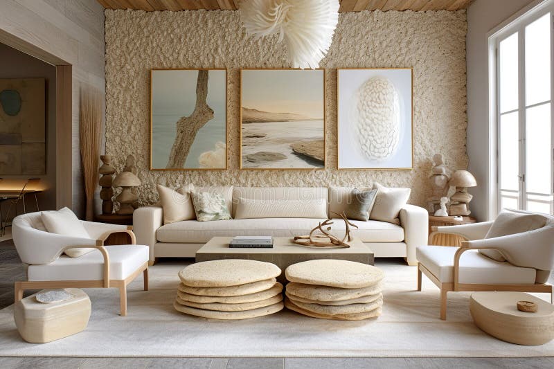 Mediterranean Style Interior Design of Modern Living Room with ...