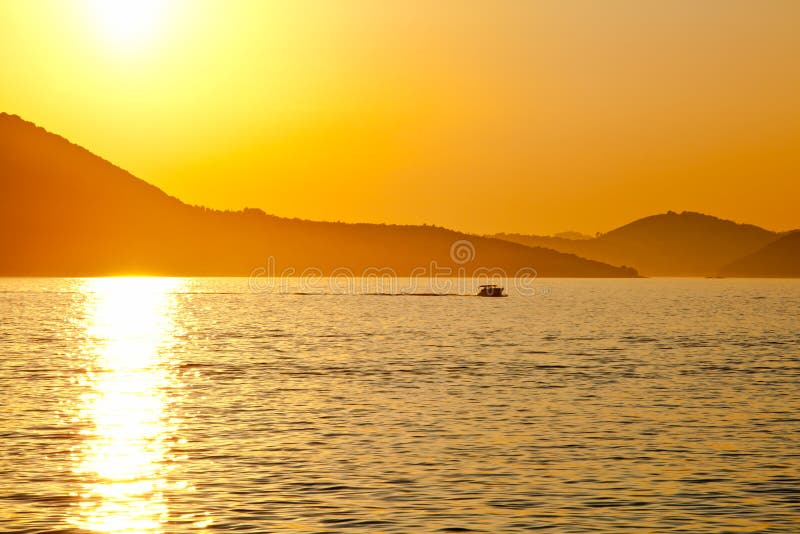 Mediterranean sunset stock photo. Image of beautiful - 21005220