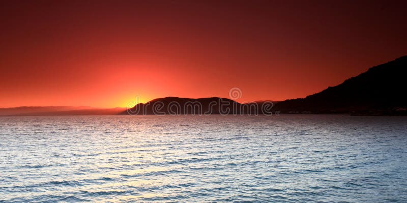 Mediterranean Sunset at Pefkos Stock Photo - Image of destination ...