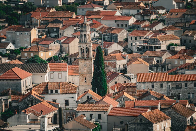 The Mediterranean Town of Vela Luka, Croatia. Stock Image - Image of ...