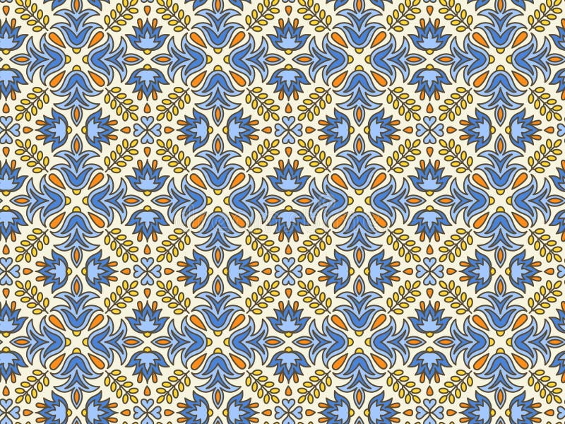 Mediterranean Traditional Floral Decor Stock Vector - Illustration of ...