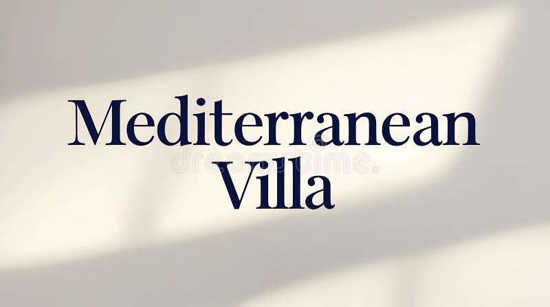 Mediterranean Villa with Elegant Typography Displayed Against a Light ...