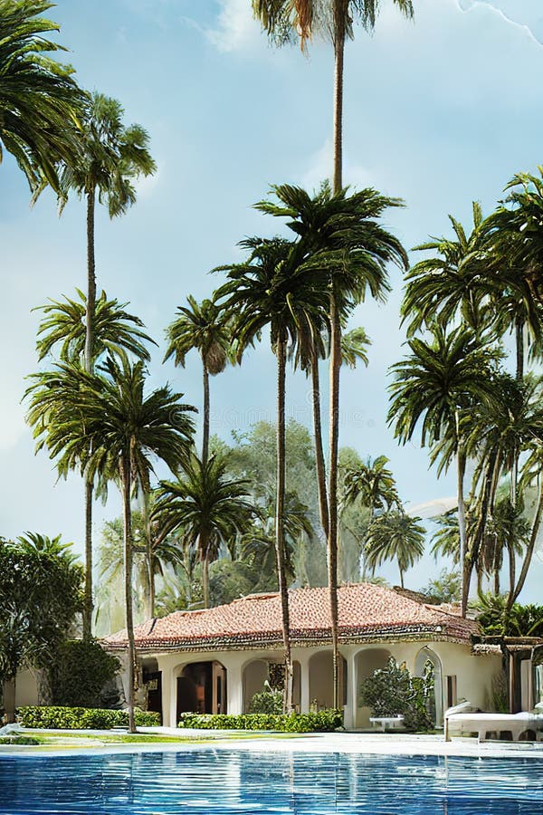 Pool Villa Palm Trees Stock Illustrations – 539 Pool Villa Palm Trees ...