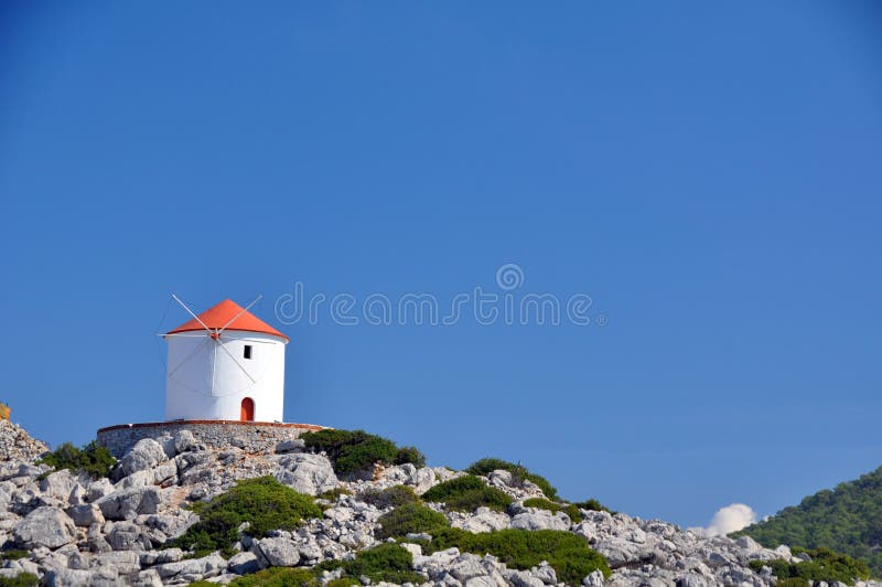 Mediterranean windmill stock photo. Image of light, greek - 21839140