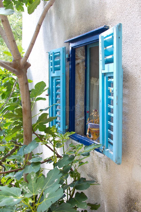 Mediterranean window stock photo. Image of romantic, blue - 42447778