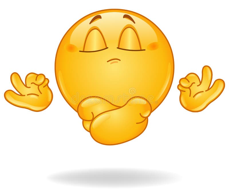 Meditierender Emoticon vektor abbildung. Illustration von getrennt ...