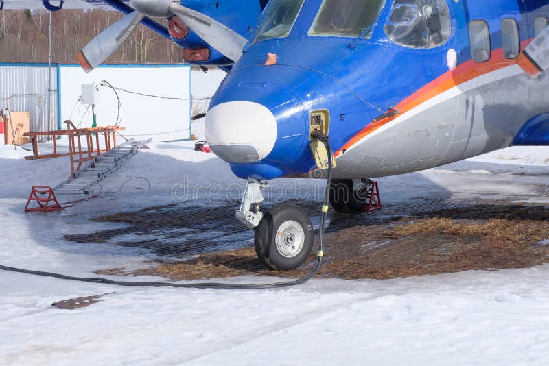 Medium Airplane. Preparation for the Flight. Stock Image - Image of ...