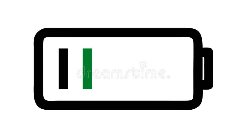 Medium Battery Power Icon, Energy Status Indicator Graphic , Vector ...